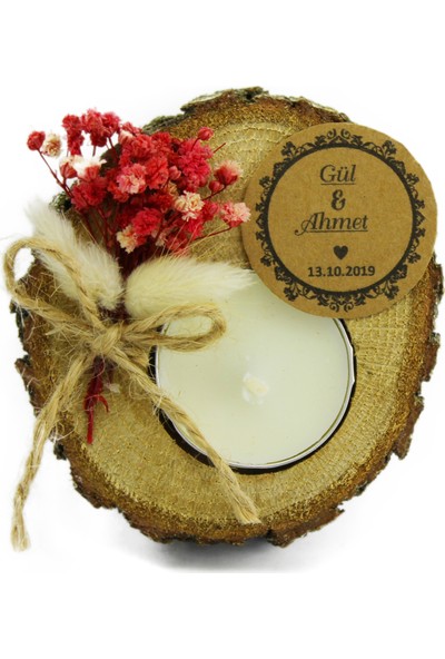 Partini Tasarlat Kütük Mumluk PT4 - 10 Adet - Nikah Nişan Kına Söz Sünnet Bebek Hediyeliği