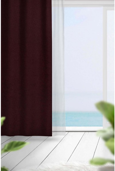 Premier Home Fon Perde Bordo 140X270 Tek Kanat Premier Home Fon Perde Bordo 140X270 Tek Kanat