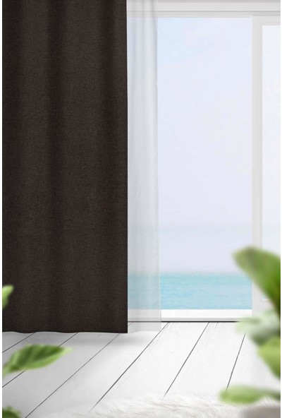 Premier Home Fon Perde Kahve 140X270 Tek Kanat Premier Home Fon Perde Kahve 140X270 Tek Kanat