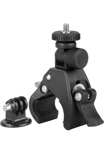 Knmaster Tüm Aksiyon Kameralara Uyumlu Metal Gidon Aparatı + Tripod Adaptörü