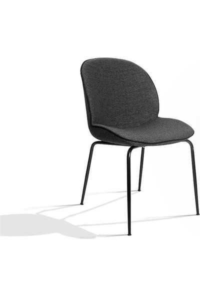 Seduna Beetle Sandalye Antrasit Keten Kumaş