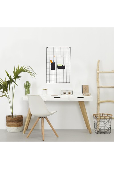 Catchme Metal Fotoğraf Askısı Tel Askılık Metal Pano Notluk Aksesuarlı 60 x 40 cm