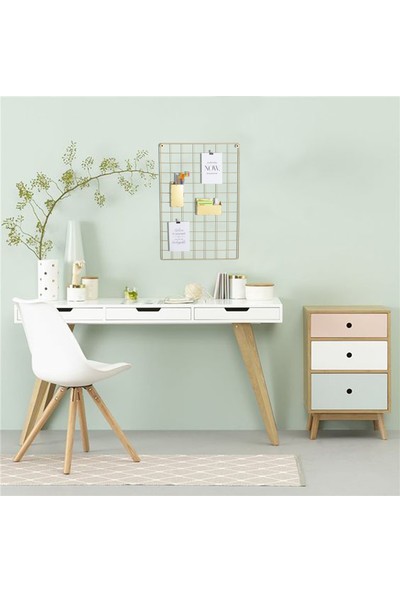 Catchme Metal Fotoğraf Askısı Tel Askılık Metal Pano Notluk Aksesuarlı 60 x 40 cm