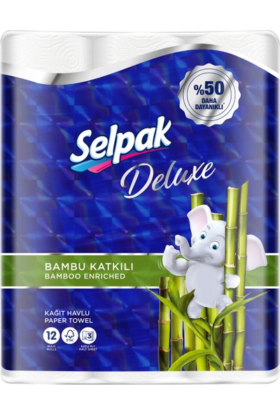 Selpak Deluxe Bambu Katkılı Kağıt Havlu 12'li