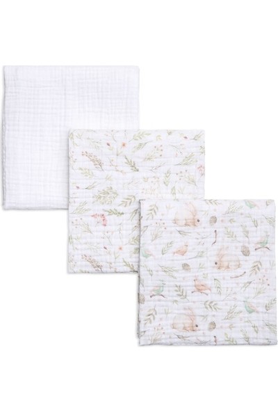 Funna Baby 3 lü Muslin Battaniye - Garden - 75x110
