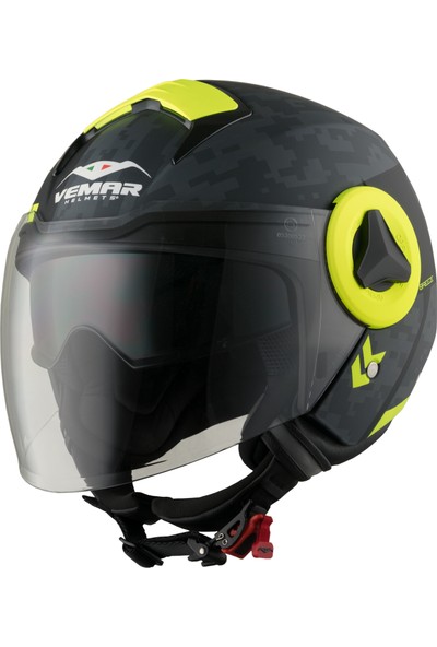 Vemar Breeze Yarım Kask Mat Gri Sarı Vemar Breeze Yarım Kask Mat Gri Sarı