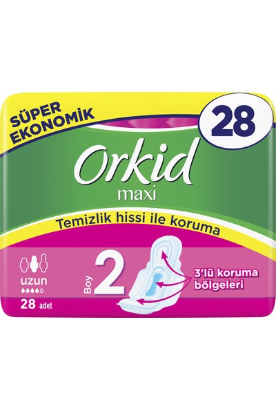 Orkid Maxi Uzun 28 Adet Süper Ekonomik Paket Hijyenik Ped Orkid Maxi Uzun 28 Adet Süper Ekonomik Paket Hijyenik Ped