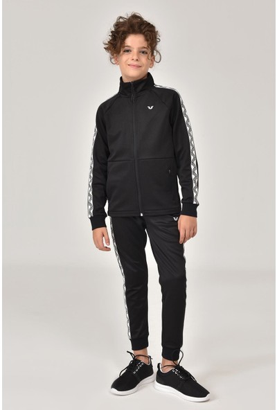 Bilcee Siyah Unisex Çocuk Eşofman Takımı FS-1450 Bilcee Siyah Unisex Çocuk Eşofman Takımı FS-1450