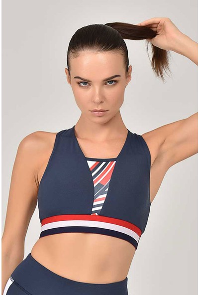 Bilcee Lacivert Destekli Kadın Spor Bra FW-1304 Bilcee Lacivert Destekli Kadın Spor Bra FW-1304