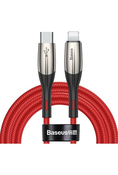 Baseus CATLSP-B09 Horizontal USB Type-C To iPhone Lightning PD 18W Hızlı Şarj Kablo 2 m Siyah - Kırmızı Baseus CATLSP-B09 Horizontal USB Type-C To iPhone Lightning PD 18W Hızlı Şarj Kablo 2 m Siyah - Kırmızı