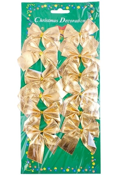 Kullan At Market Altın Fiyonk Ağaç Süsü 5,5 x 5,5 cm 12'li