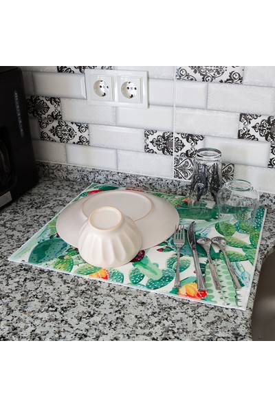 Hamur Baskılı Bulaşık Kurutma Matı 46X36 cm MF-065