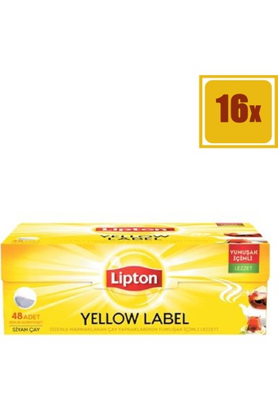 Lipton Yellow Label Demlik Süzen Poşet Çay 48 x 153 gr 16'lı Set Lipton Yellow Label Demlik Süzen Poşet Çay 48 x 153 gr 16'lı Set