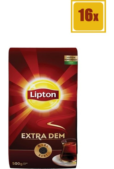 Lipton Extra Dem Dökme Çay 500 gr 16'lı Set Lipton Extra Dem Dökme Çay 500 gr 16'lı Set