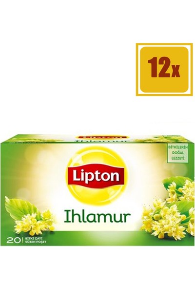 Lipton Bardak Poşet Bitki Çayı Ihlamur 20'li 12'li Set Lipton Bardak Poşet Bitki Çayı Ihlamur 20'li 12'li Set