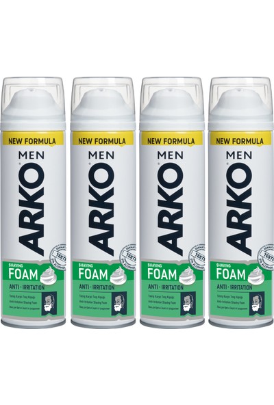 Arko Men Tıraş Köpüğü Anti Irritation 4x200ml Arko Men Tıraş Köpüğü Anti Irritation 4x200ml
