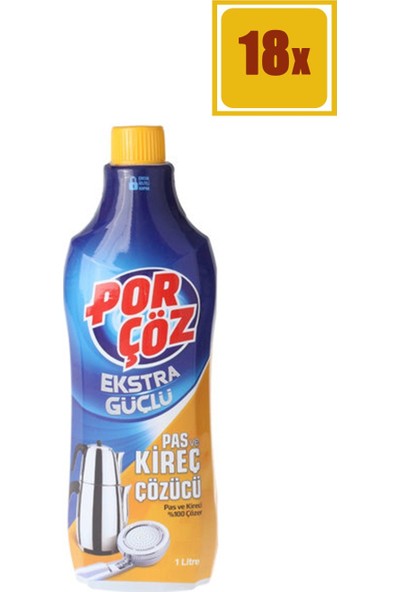 Porçöz Kireç ve Pas Çözücü 1000 ml 18'li Set Porçöz Kireç ve Pas Çözücü 1000 ml 18'li Set
