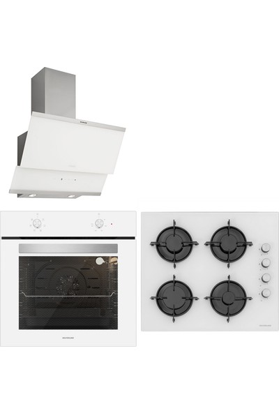 Silverline Beyaz Cam Ankastre Set Bo6501W01 - Cs5349W01 - 3420 Silverline Beyaz Cam Ankastre Set Bo6501W01 - Cs5349W01 - 3420