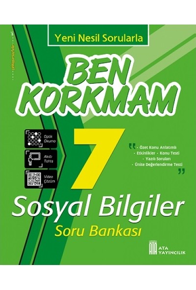 Ata Yayıncılık 7.Sınıf Ben Korkmam Sosyal Bilgiler Soru Bankası