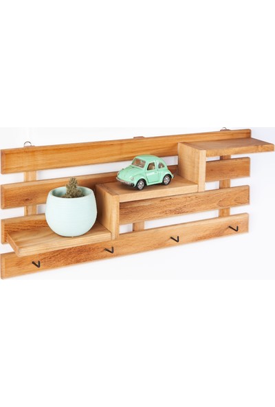 Mavienerji Dekoratif Ahşap Anahtarlık Askısı Duvar Rafı Dekoratif Raf