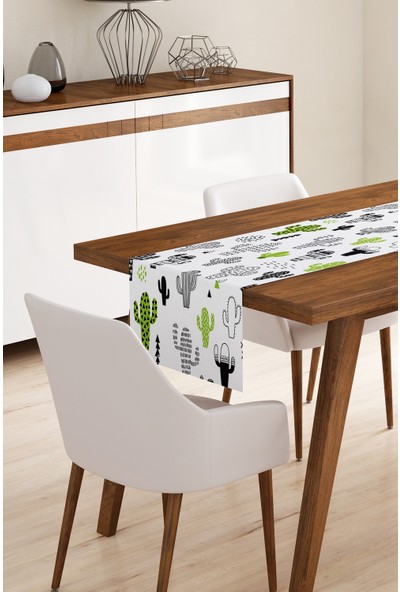 Bk Home Dekor Dekoratif Kaktüs Model Baskılı Runner Bk Home Dekor Dekoratif Kaktüs Model Baskılı Runner