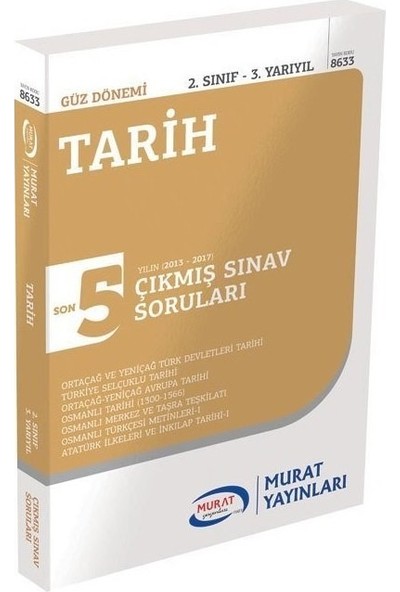 Murat Yayınları Açıköğretim 2. Sınıf Güz Tarih Çıkmış Sorular