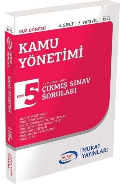 Murat Yayınları Açıköğretim 4. Sınıf Güz Kamu Yönetimi Çıkmış Sorular Murat Yayınları Açıköğretim 4. Sınıf Güz Kamu Yönetimi Çıkmış Sorular
