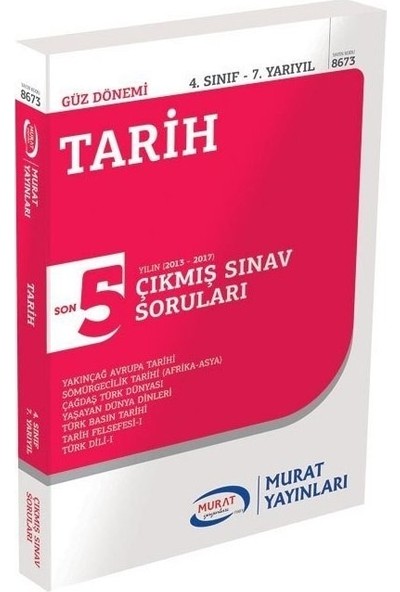 Murat Yayınları Açıköğretim 4. Sınıf Güz Tarih Çıkmış Sorular Murat Yayınları Açıköğretim 4. Sınıf Güz Tarih Çıkmış Sorular