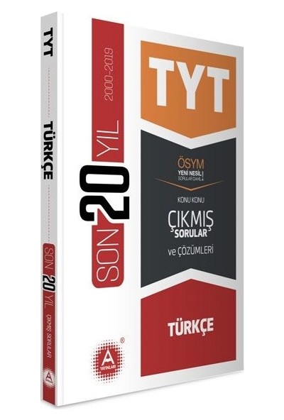 A Yayınları Tyt Türkçe Son 20 Yıl Konu Konu Çıkmış Sorular