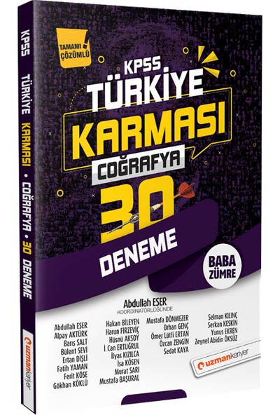 Uzman Kariyer 2020 Kpss Türkiye Karması Coğrafya 30 Deneme Tamamı Çözümlü - Abdullah Eser Uzman Kariyer 2020 Kpss Türkiye Karması Coğrafya 30 Deneme Tamamı Çözümlü - Abdullah Eser