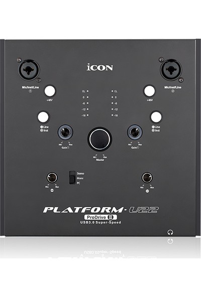 Icon Platform U22 2 Giriş 2 Çıkış / USB 3.0 / 24 Bit 192 Khz / Midi in-out / Profesyonel Ses Kartı