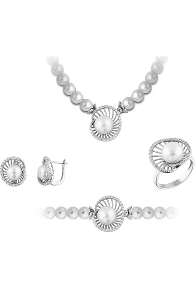Chavin İnci Gümüş Kolye Küpe Bileklik Yüzük Takım Set EE07 Chavin İnci Gümüş Kolye Küpe Bileklik Yüzük Takım Set EE07