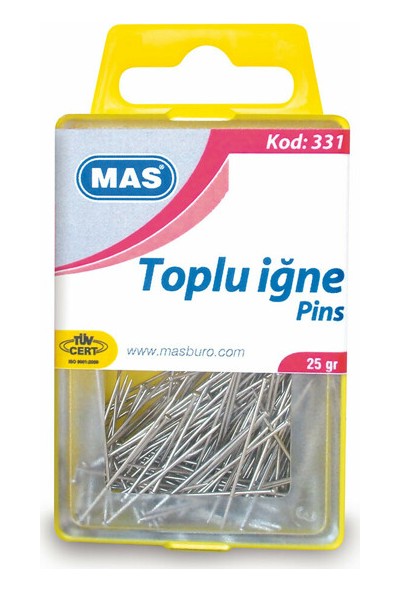 Mas 331 Toplu İğne 25gr, 28mm (Nikelli) Mas 331 Toplu İğne 25gr, 28mm (Nikelli)