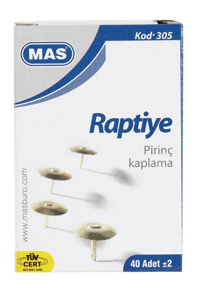 Mas 305 Sarı Prinç Kaplı Raptiye 36'lı