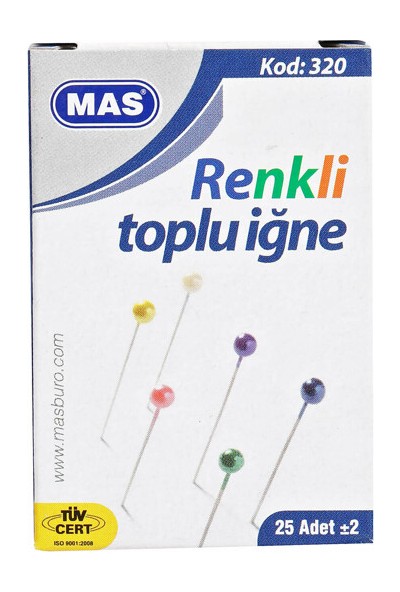 Mas 320 Renkli Başlı Toplu İğne Mas 320 Renkli Başlı Toplu İğne
