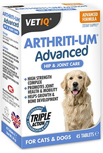 Vet IQ Arthiriti-Um Kedi Ve Köpekler İçin Kalça ve Eklem Bakımı 45 Tablet Vet IQ Arthiriti-Um Kedi Ve Köpekler İçin Kalça ve Eklem Bakımı 45 Tablet