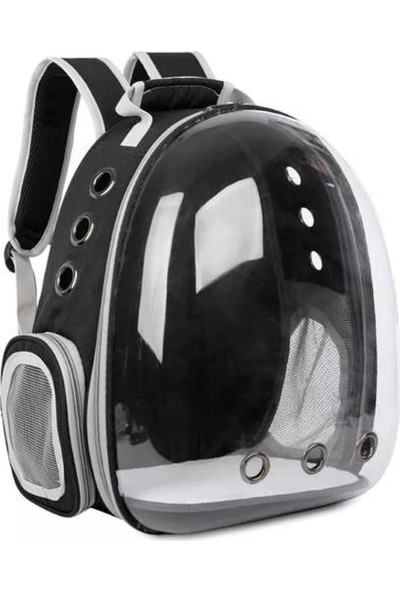 Pet Pretty Astronot Kedi Köpek Sırt Taşıma Çantası Siyah