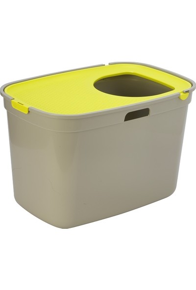 Moderna Top Cat Üstten Girişli Kapalı Kedi Tuvaleti 59 cm Gri/Sarı Moderna Top Cat Üstten Girişli Kapalı Kedi Tuvaleti 59 cm Gri/Sarı