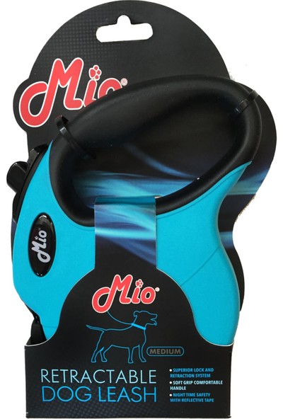 Mio Otomatik Köpek Gezdirme Tasması 5 Metre / 20 Kg M Mavi Mio Otomatik Köpek Gezdirme Tasması 5 Metre / 20 Kg M Mavi