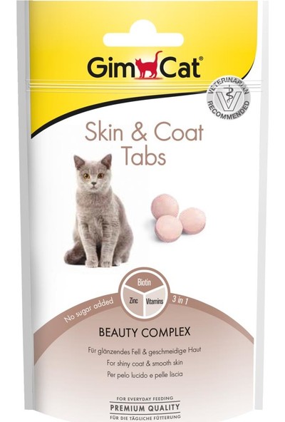 Gimcat Skin&Coat Tabs Deri ve Tüy Sağlığı Kedi Ödül Tableti 40 Gr