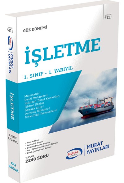Murat Yayınları İşletme 1.Sınıf 1.Yarıyıl Güz Dönemi Konu Anlatımlı Güncel