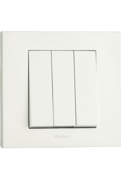 Ovivo Grano Beyaz Üçlü Anahtar Çerçeveli