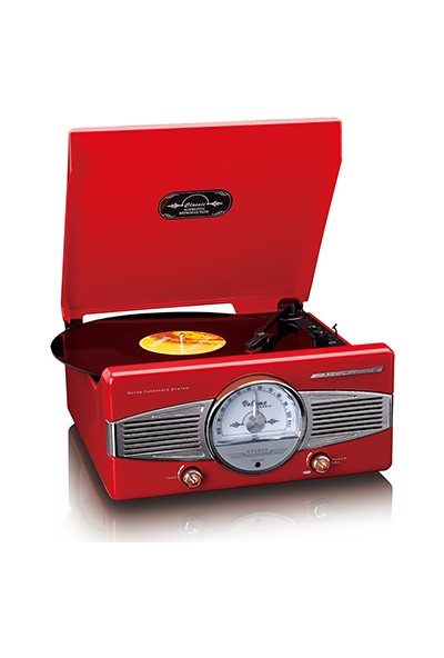 Classic Phono TT-27 RD Dahili Hoparlörlü Retro Pikap Plak Çalar (Kırmızı) Classic Phono TT-27 RD Dahili Hoparlörlü Retro Pikap Plak Çalar (Kırmızı)