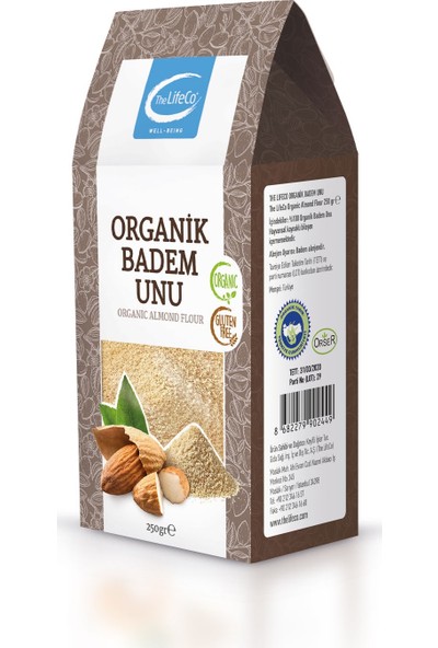 TheLifeCo Organik Badem Unu 250  gr