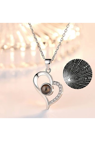 Chavin 100 Dilde Seni Seviyorum Projeksiyon Kalp Kolye Beyaz Chavin 100 Dilde Seni Seviyorum Projeksiyon Kalp Kolye Beyaz