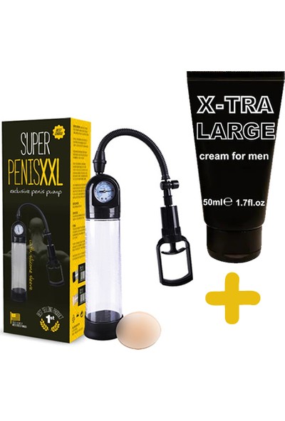 Xise Barometre Göstergeli Penis Vakum Pompası + X-Tra Large 50 ml Krem