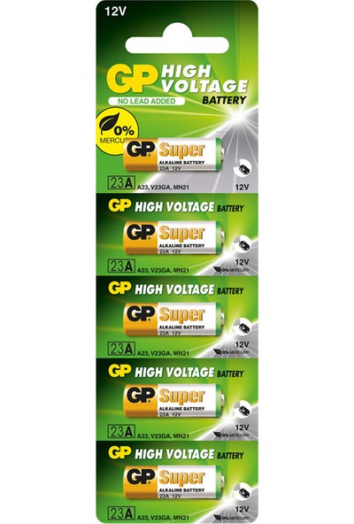 GP 5'li 23A 12V Alkalin Spesifik Pil  (GP23A-C5)
