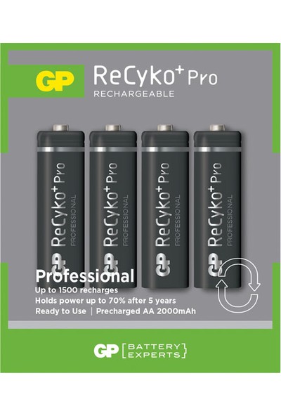 GP 4'lü ReCyko Pro 2000 Serisi NiMH AA Kalem Boy Şarjlı Pil(GP210AAHCBLL-2ECE4) GP 4'lü ReCyko Pro 2000 Serisi NiMH AA Kalem Boy Şarjlı Pil(GP210AAHCBLL-2ECE4)