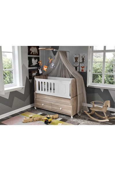 Afillibebek Flora Asansörlü 2 Çekmeceli Sallanır Beşik Sonomo