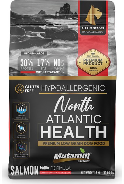 Mutamin Medium Large Düşük Tahıllı Somonlu Köpek Maması 15 Kg
